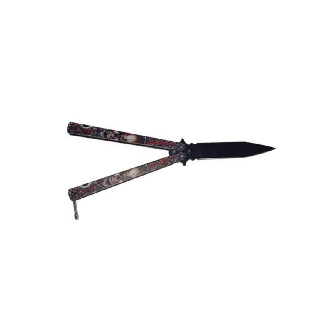 Cuchillo Navaja Mariposa Diseño - Calavera Filo - Rappi