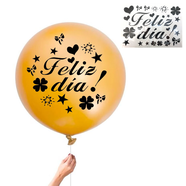 Sticker Para Globo Negro - Rappi