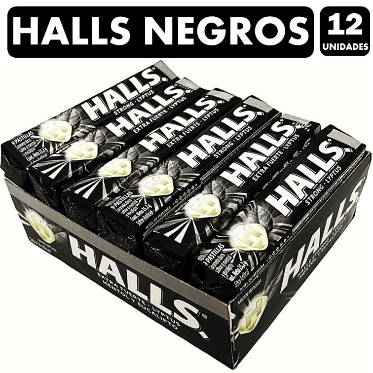 Caramelo Halls Negros (caja Con 12 Unidades) - Rappi
