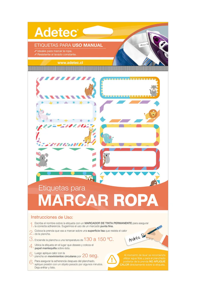 Etiquetas Para Ropa Y Uniformes Con Diseño Adetec - Rappi