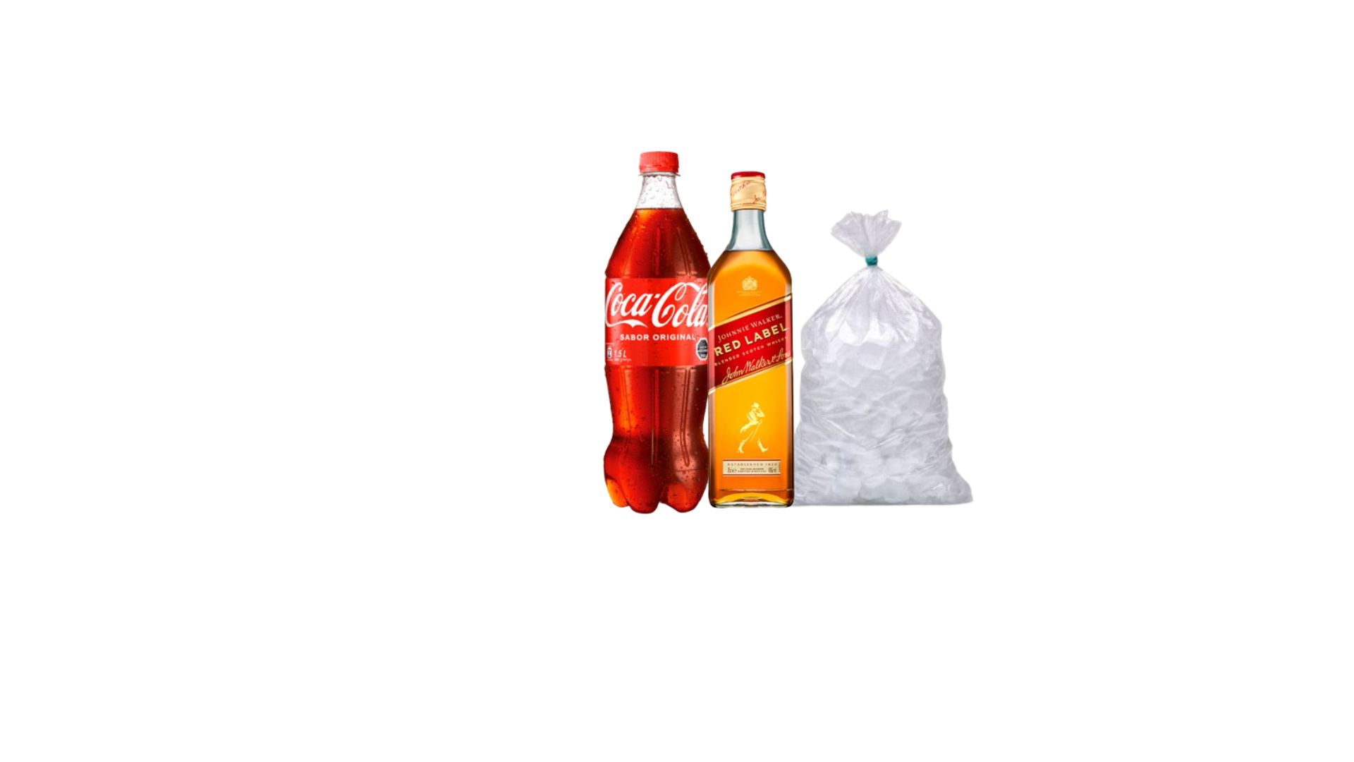 Johnnie Walker Red Label 750 Ml + Coca Cola Original 1,5lt + Hielo 1kg ...