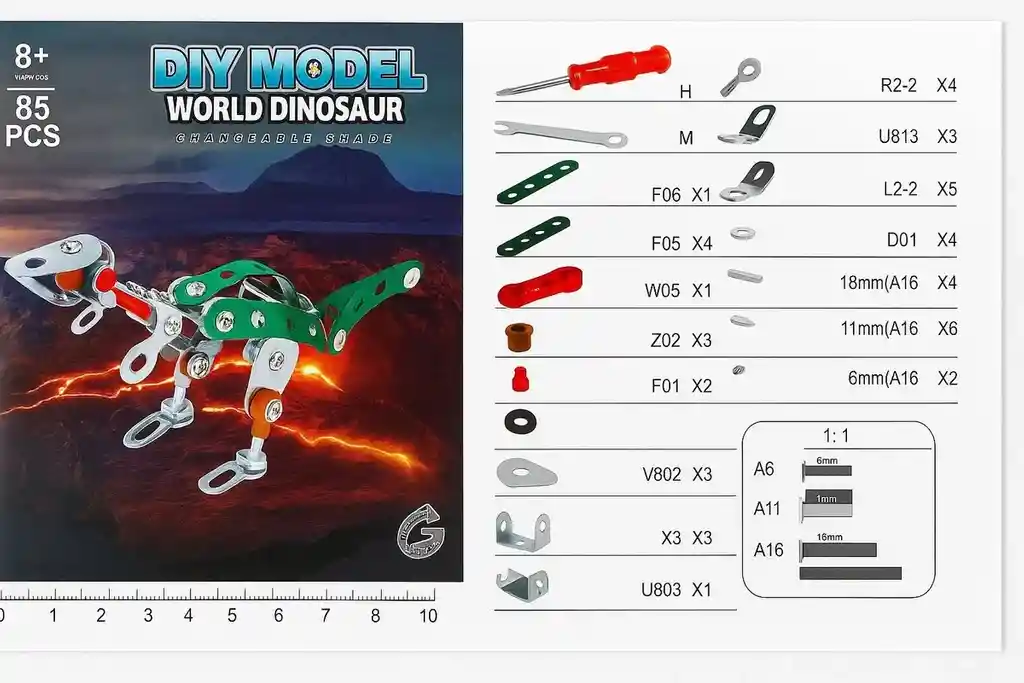 Kit Armable Dinosaurio Metálico 85 Piezas Juguete Educativo - Rappi