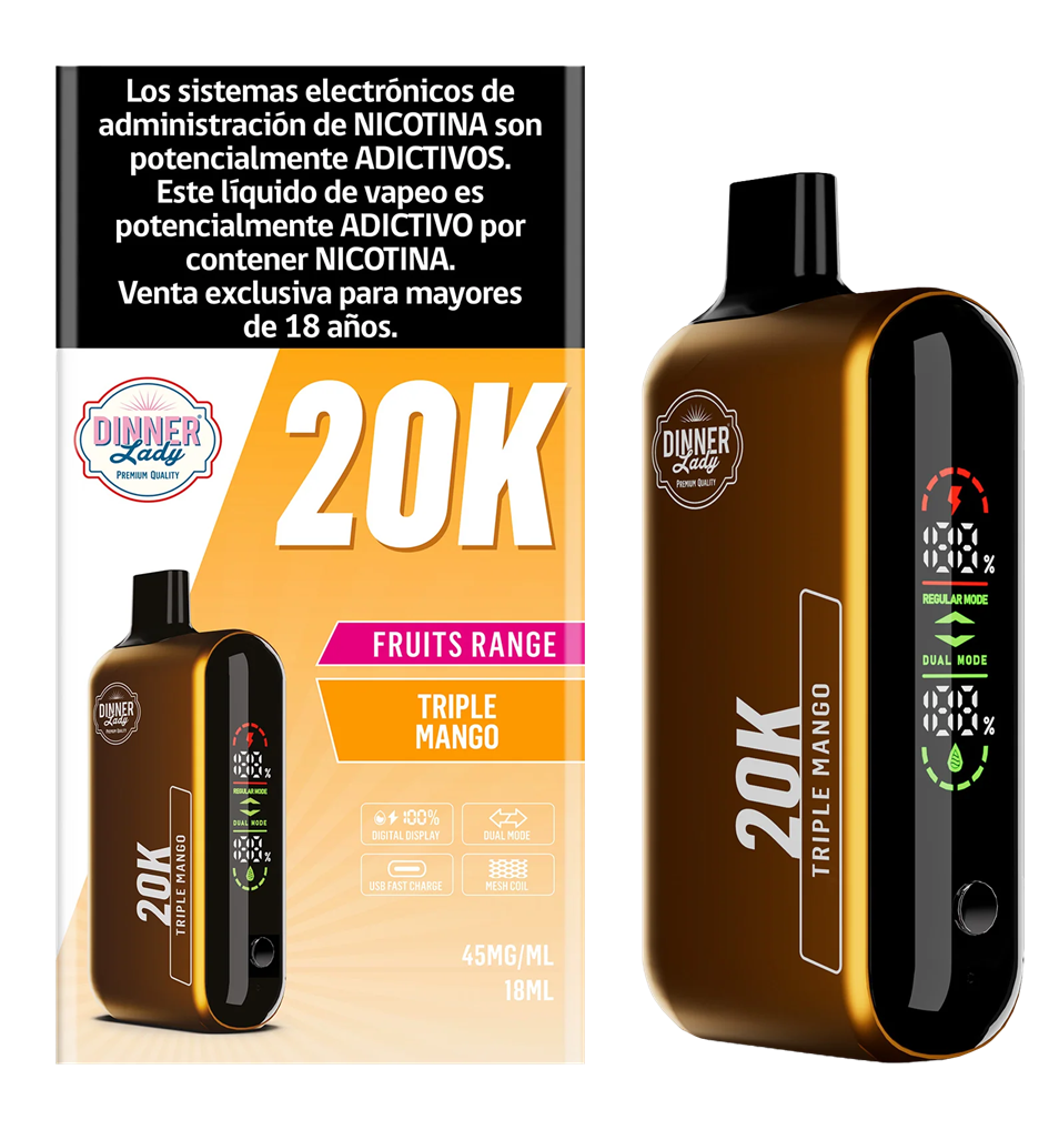 Vaper Triple Mango 20k Puffs 45mg Salt - Dinner Lady - Rappi