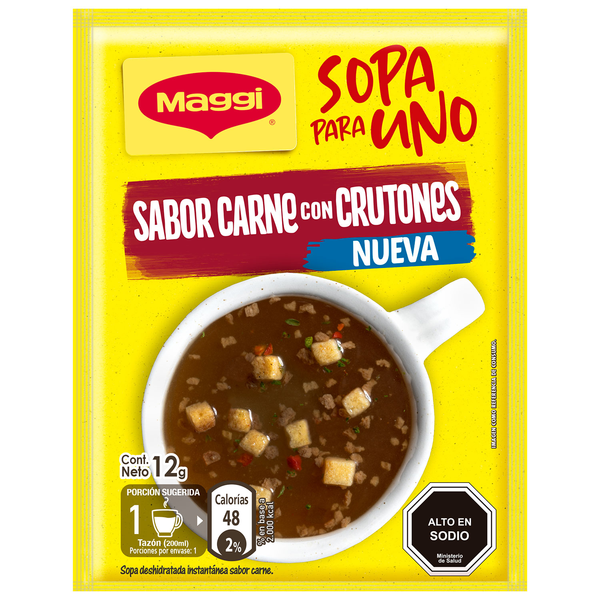 Maggi Sopa Instantánea Para Uno Carne Crutones - Rappi