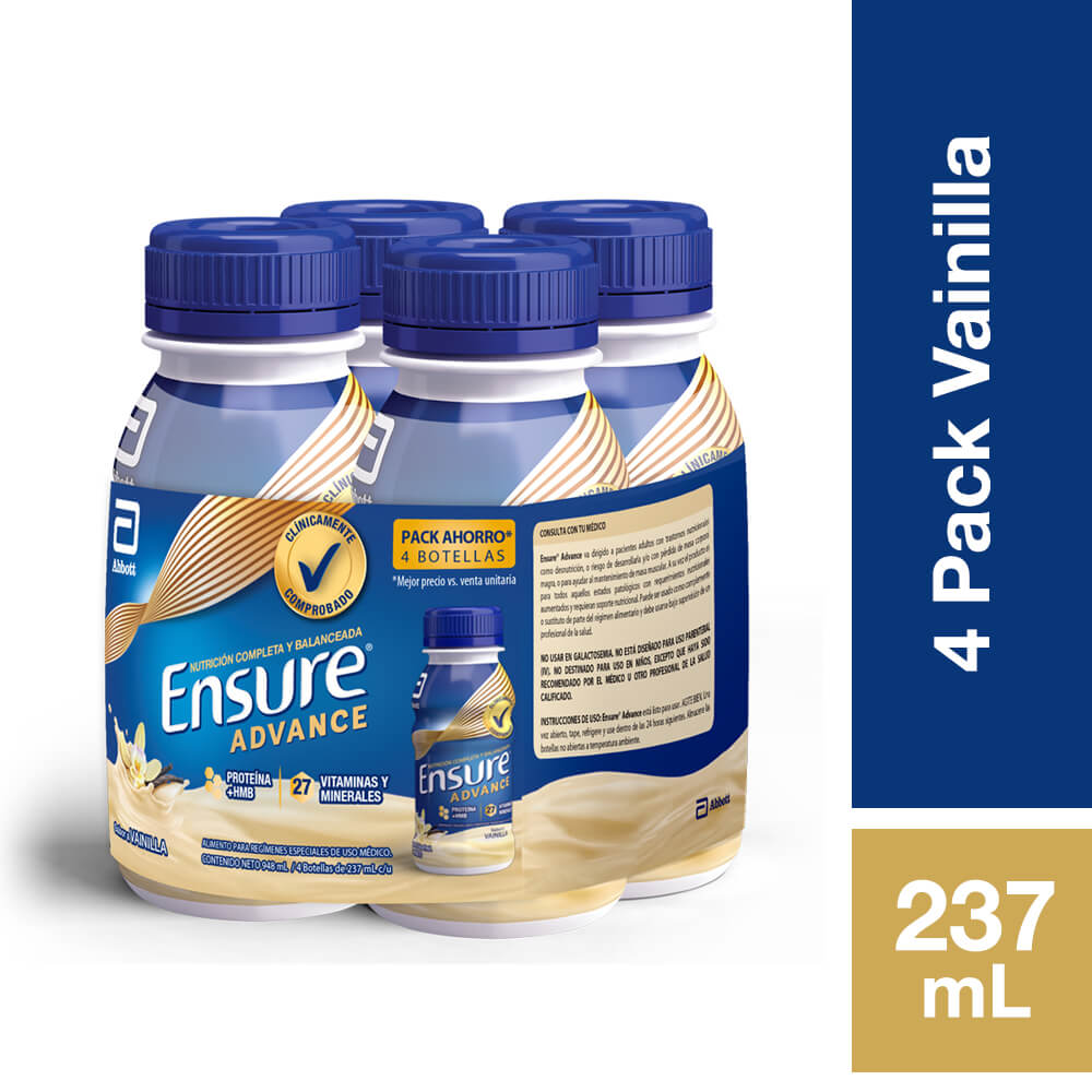 Ensure Pack Alimento Líquido Nutricional Advance Sabor Vainilla - Rappi