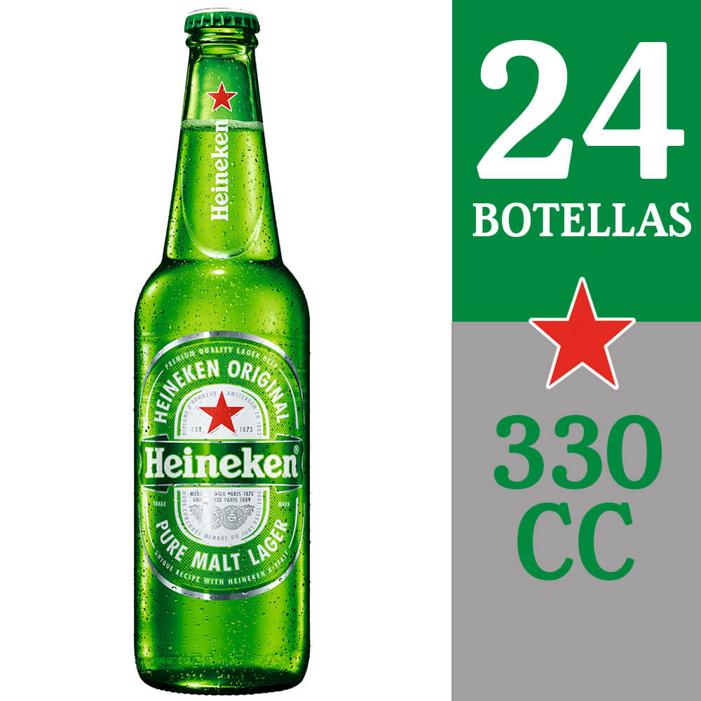 Heineken 24 Pack Cerveza Botella 330Cc - Rappi