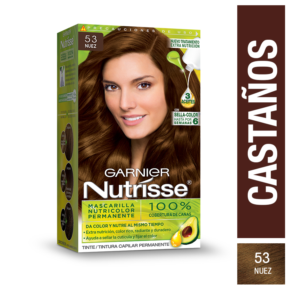 Garnier-Nutrisse Tinte Permanente Capilar Tono 53 Nuez Castaño Claro ...