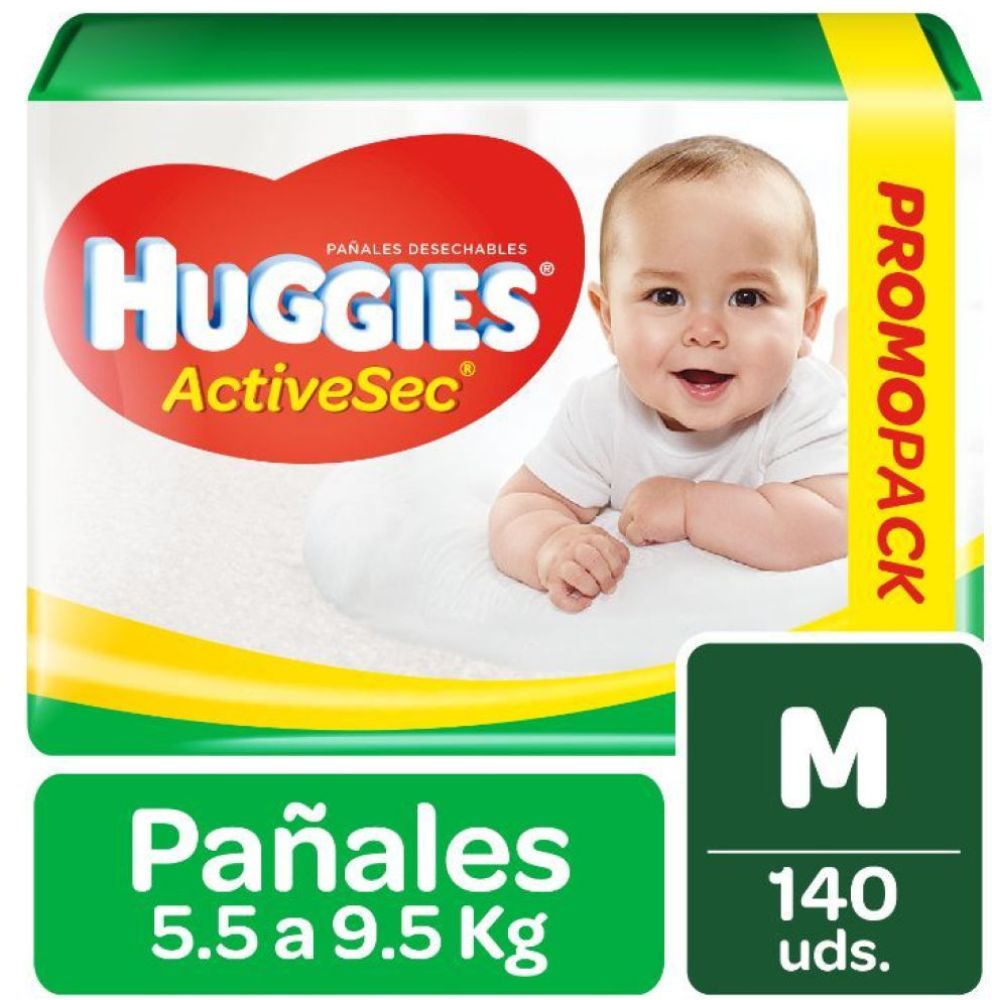 Huggies Active Sec M 140 Un, - Rappi