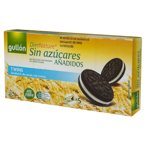 Gullon Galleta Twins Sandwich De Cacao Con Crema Sin Azúcar - Rappi