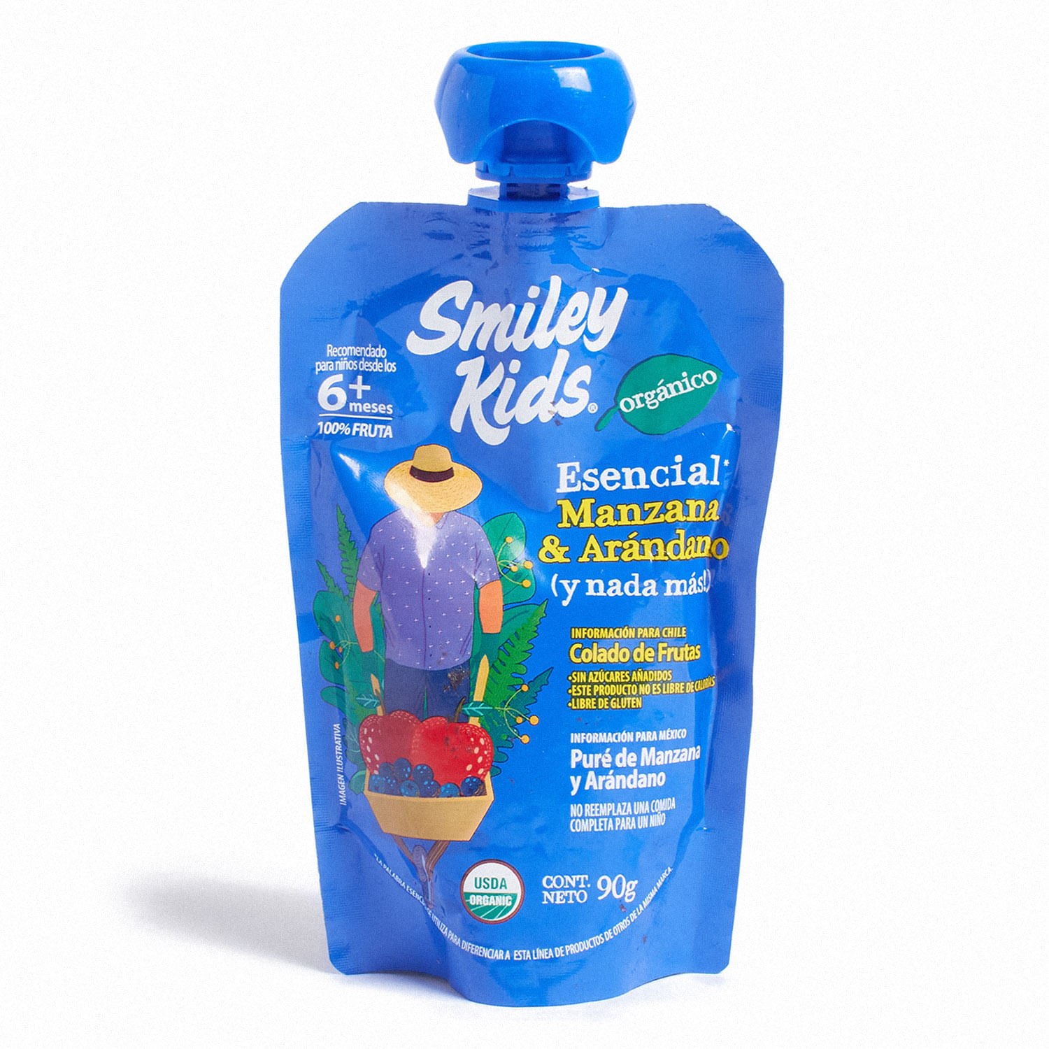 Smiley Kids Colado de Fruta Esencial Manzana Arándanos Orgánico Precio ...