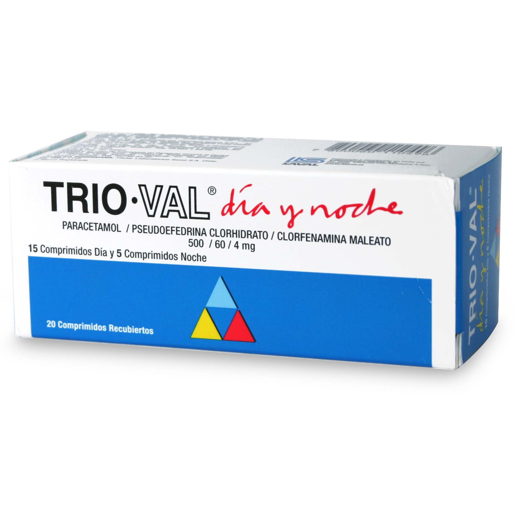 Trioval Día y Noche (500 mg / 60 mg / 4 mg) Precio - Rappi