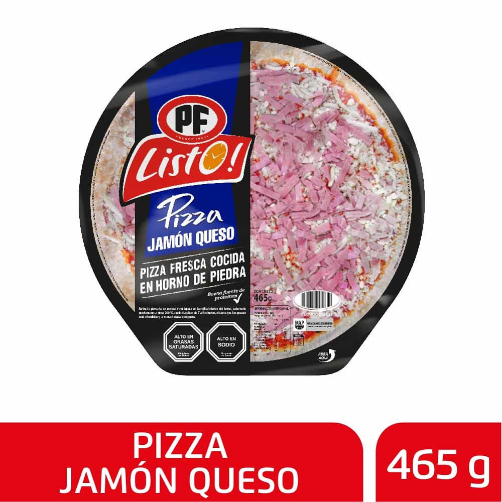 PF Listo Pizza de Jamón Queso Cocida en Horno de Piedra - Rappi