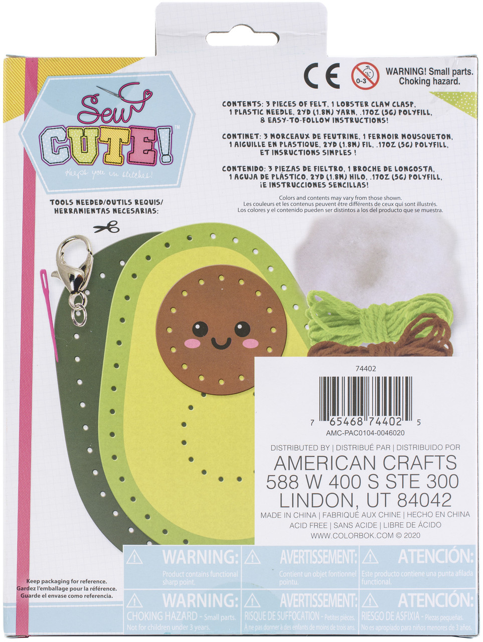 Sew Cute! Kit de punto de Aguja-Mini Aguacate - Rappi
