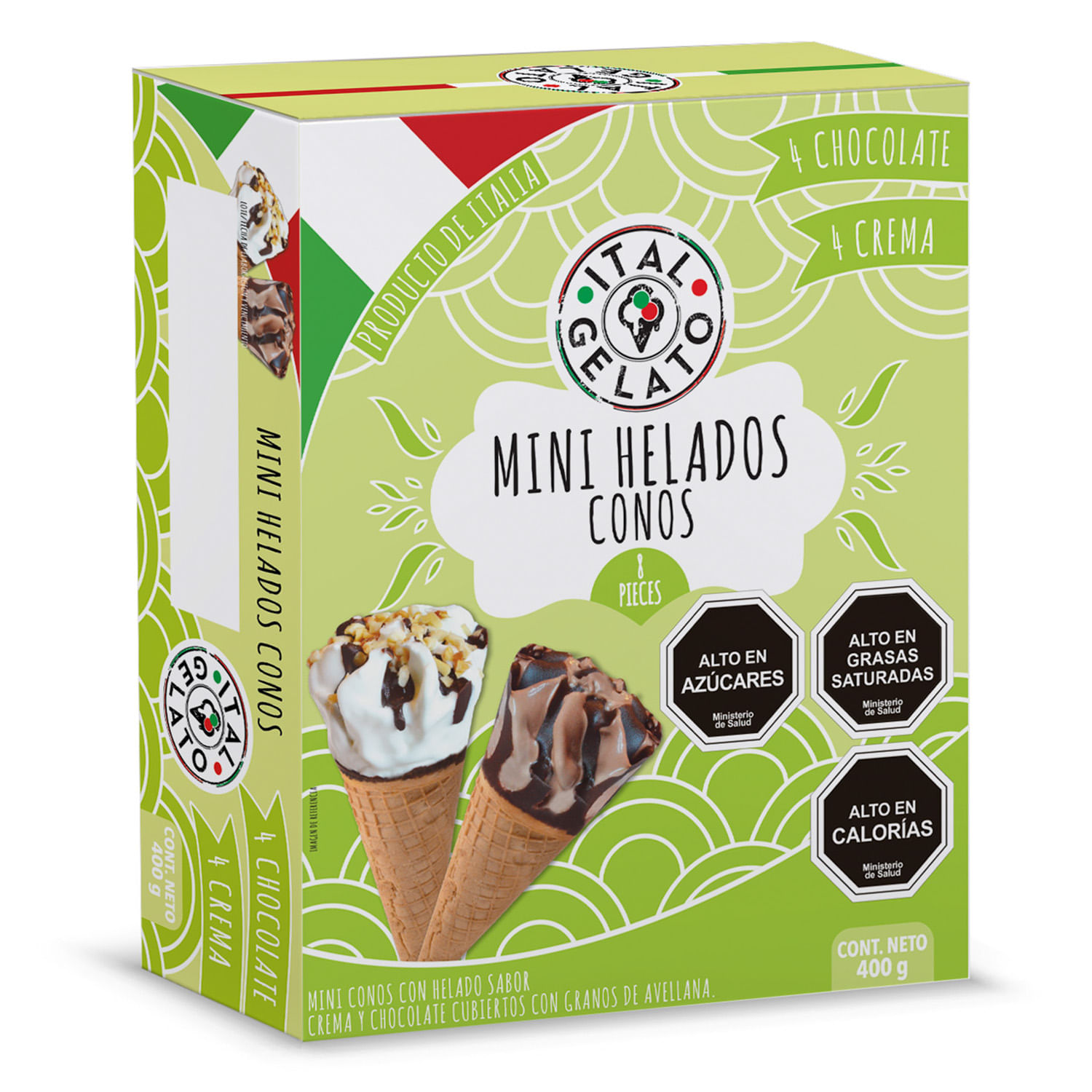 Mini helados cono mix 8 un. 400 g - Rappi