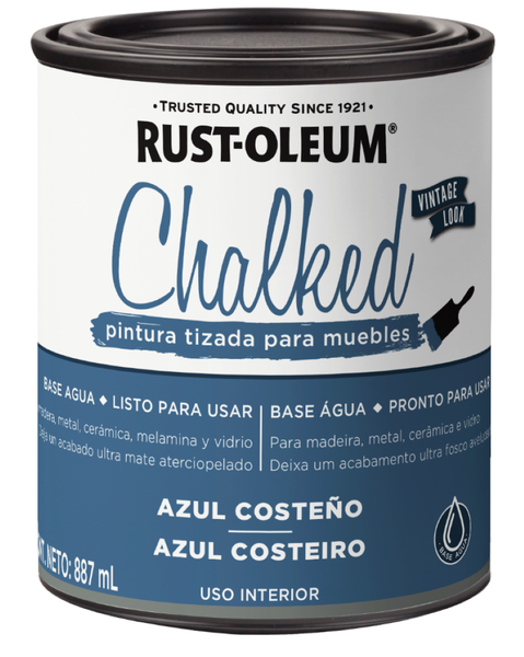 Rust Oleum Pintura Chalked Tizada Base Agua Azul Costeño - Rappi