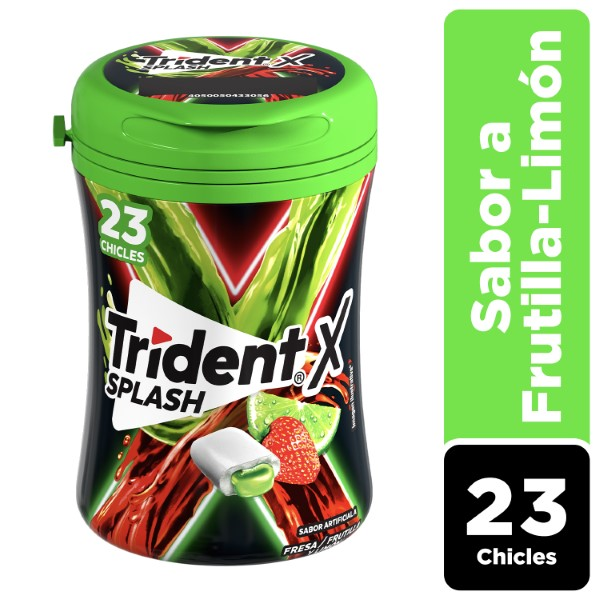 Chicle Trident Splash Sin Azúcar Sabor Frutilla Limón 23 und - Rappi