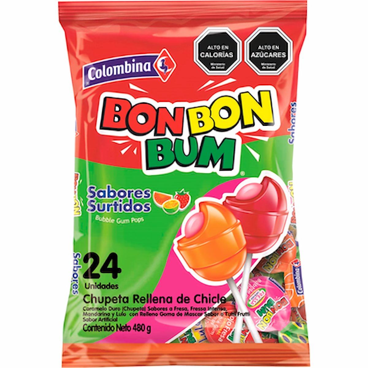 Bon Bon Bum Chupeta Rellena de Chicle Sabor Surtido - Rappi