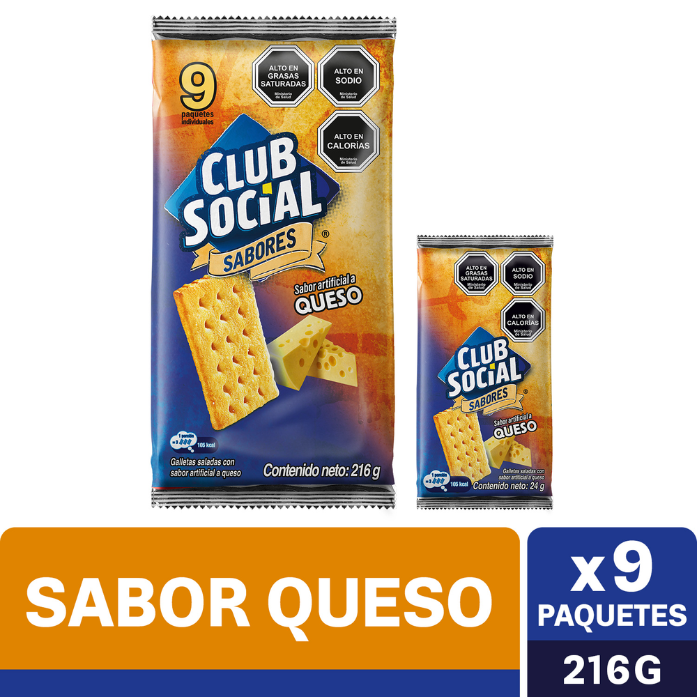 Galletas Club Social Sabor Queso 9 Pack - Rappi