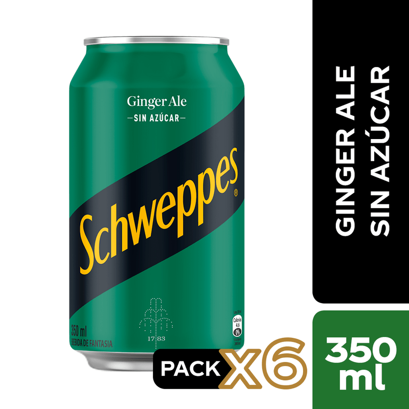 Schweppes Sin Azúcar Ginger Ale 350 Ml - Rappi