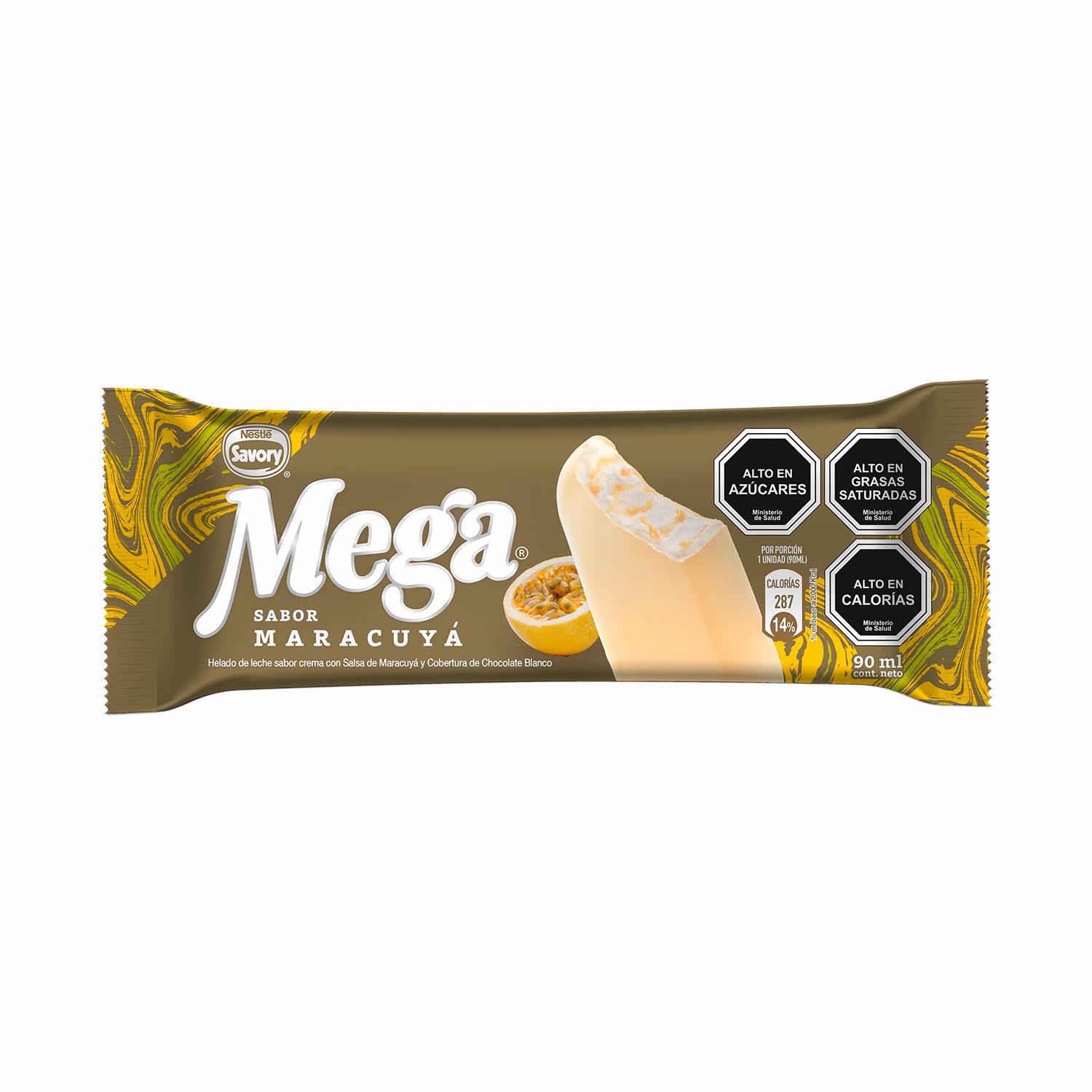 Mega Helado Sabor a Maracuyá y Cobertura de Chocolate Blanco - Rappi