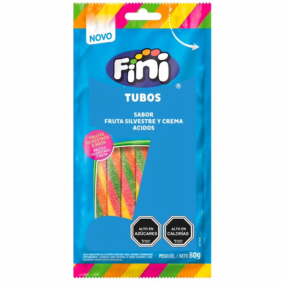 Fini Caramelos Tubos Sabor Fruta Silvestre y Crema Ácida - Rappi