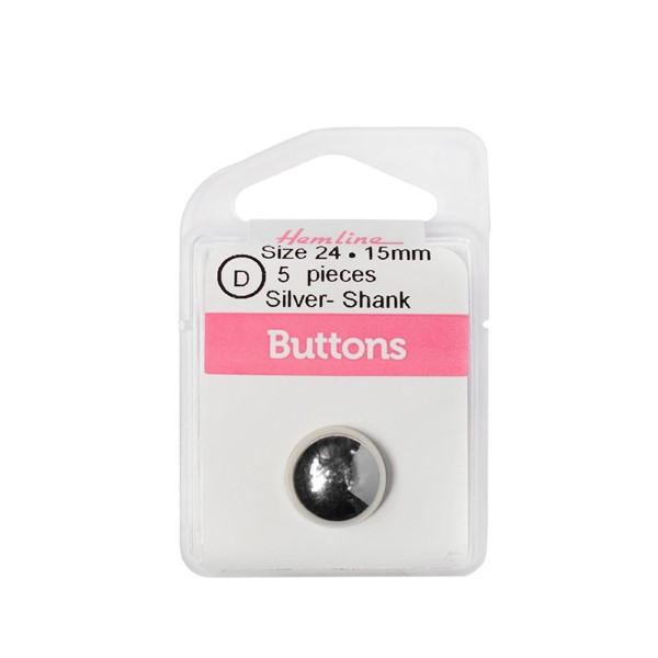 Botón Metálico Liso Plateado 15mm 5 D Hb03124.82 15mm 5 - Rappi