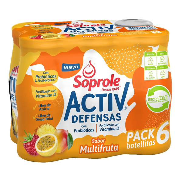 Soprole Pack Bebida Láctea Acti Defensa Multifruta - Rappi