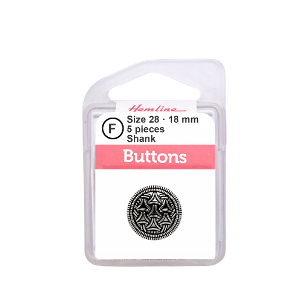 Botón Metálico Calado Redondo Silver 18mm 5 D Hb02828.82 18mm 5 - Rappi